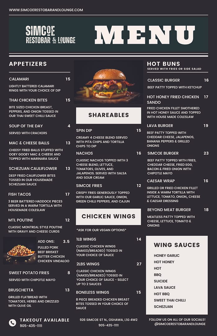 Simcoe Restobar and Lounge – Prime Spot in Oshawa