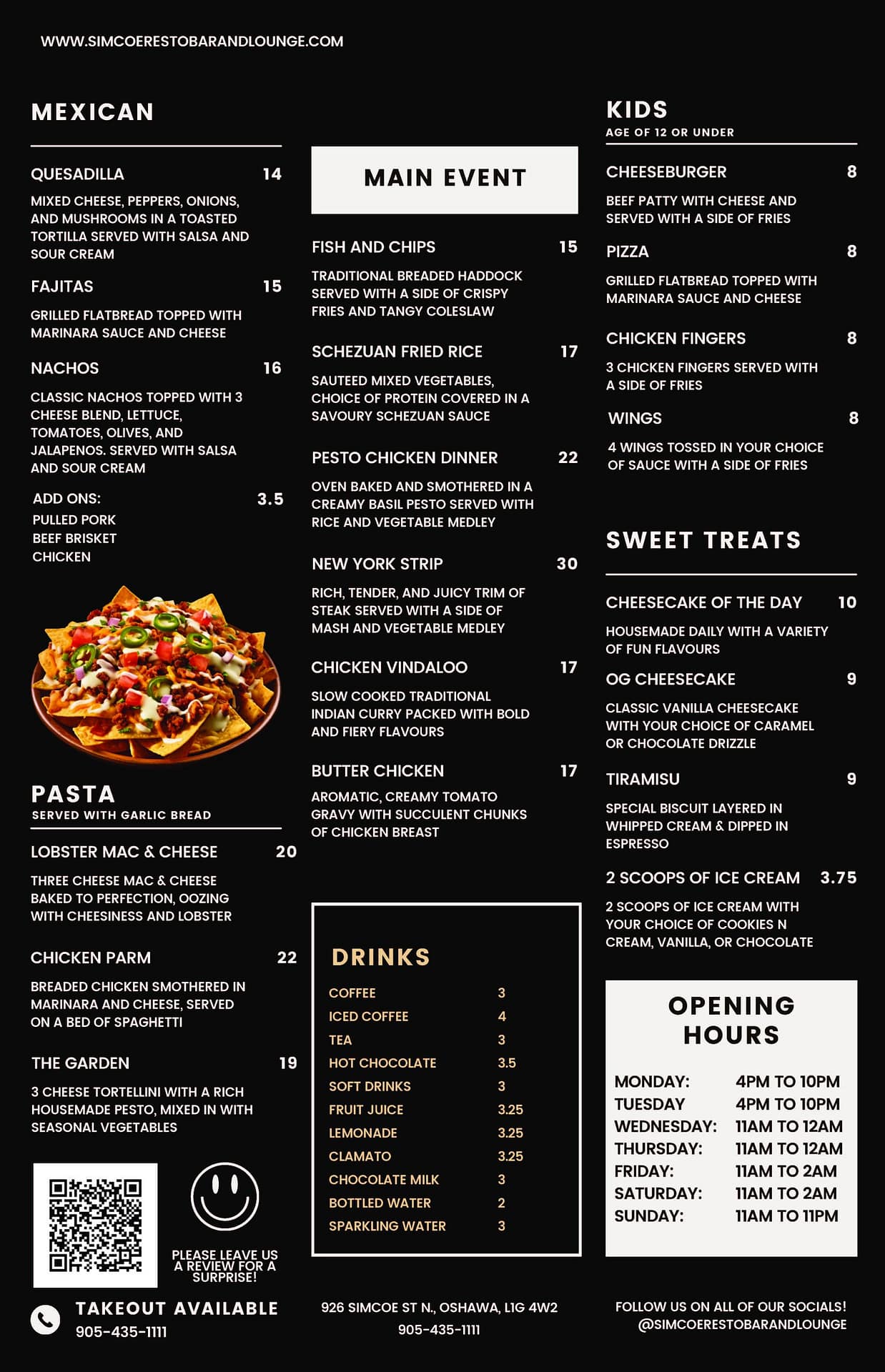 Simcoe Restobar and Lounge – Prime Spot in Oshawa